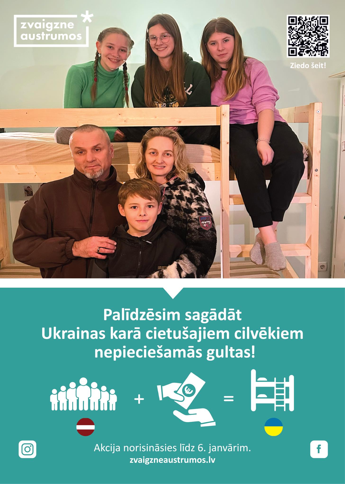 „Zvaigzne Austrumos“ jau trešo gadu aicina ziedot divstāvu gultām bēgļu ...